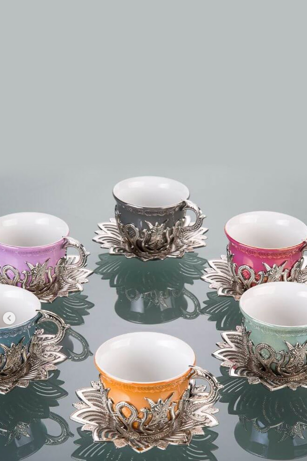 silver turkish tea set
