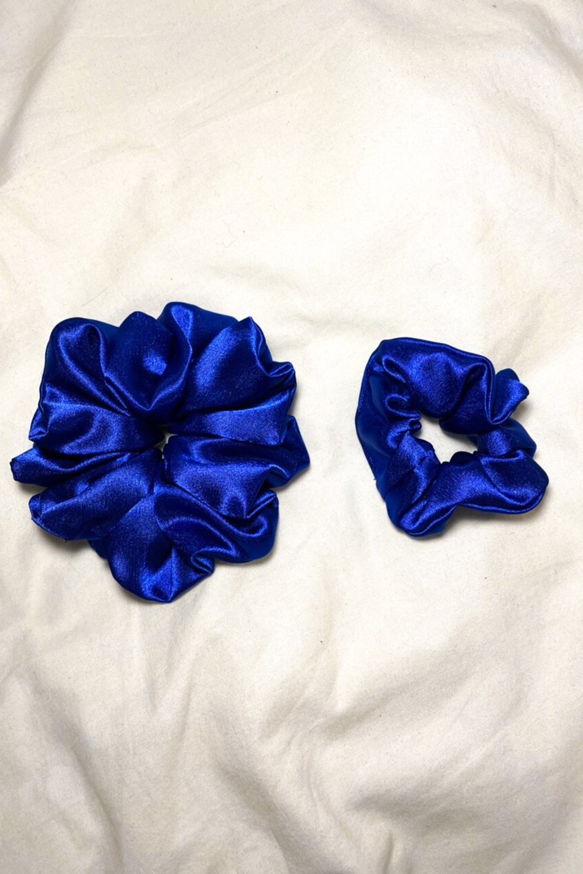 Royal Blue Satin Scrunchie – ShopAuthentique